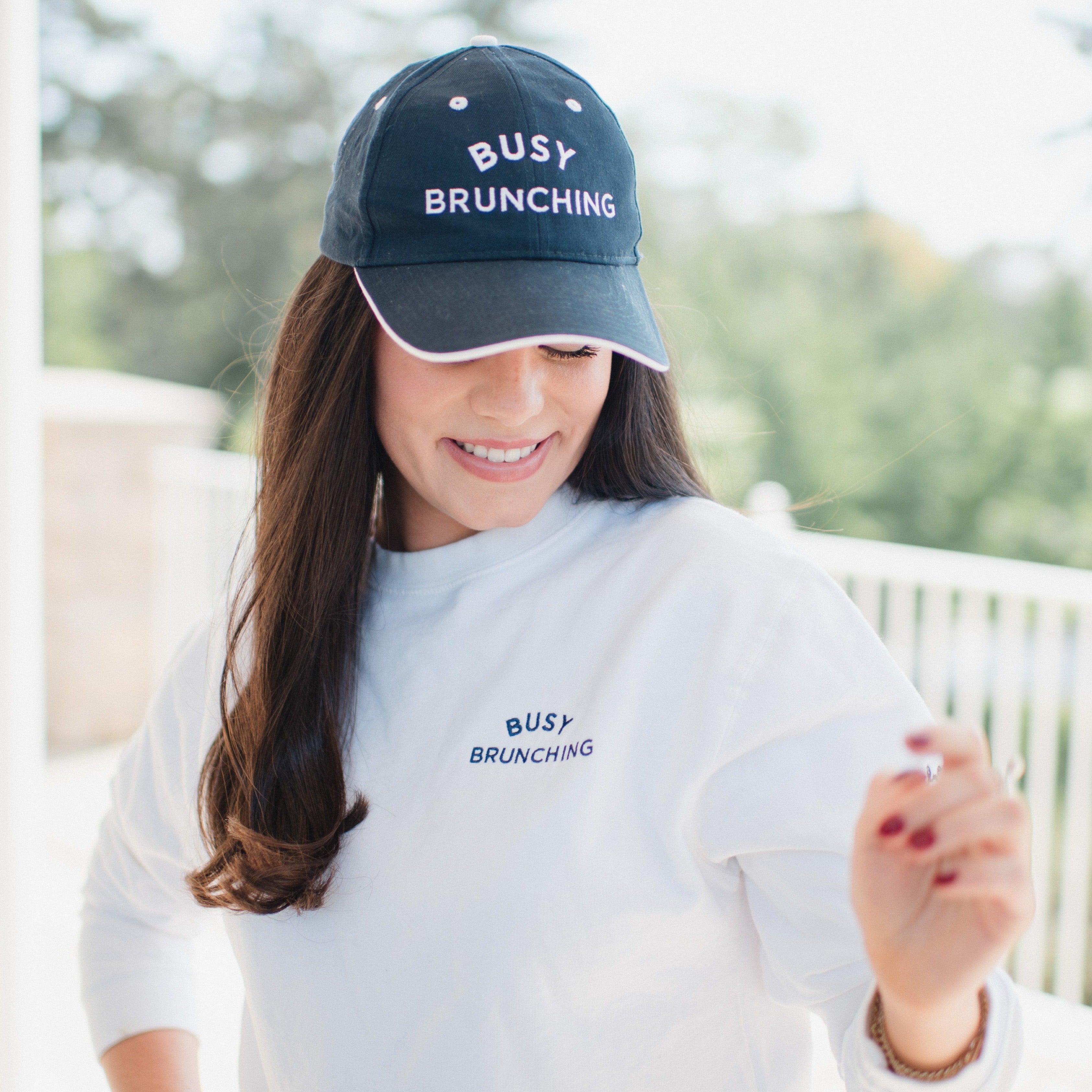 Busy Brunching Embroidered Baseball Cap – emilyOandbows